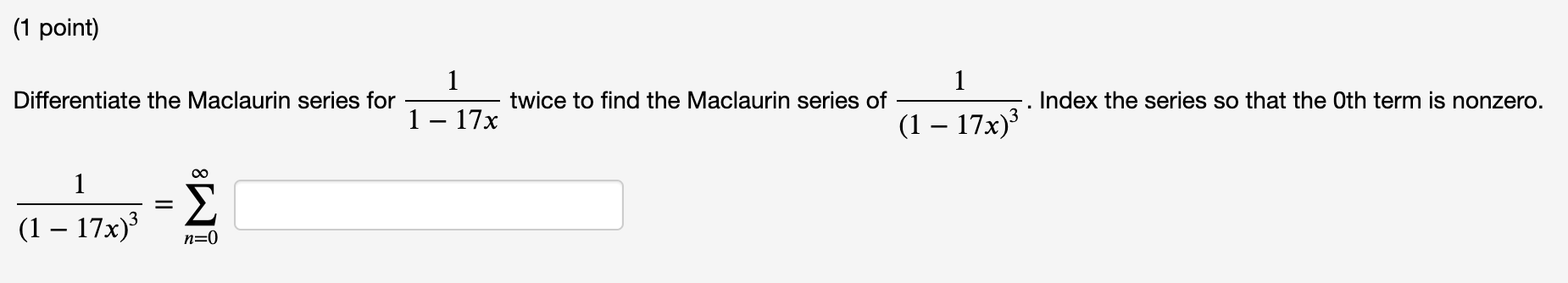 Solved (1 point) Find the closed form of the function with | Chegg.com