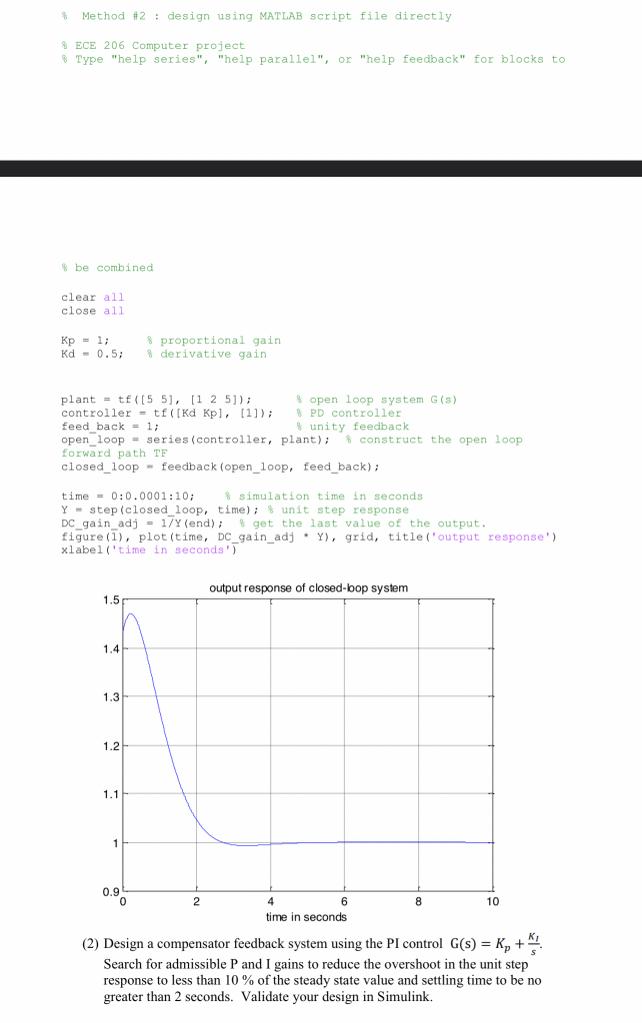 Proportional Derivative (PD) and Proportional | Chegg.com