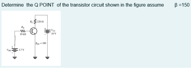 Solved Determine the Q POINT of the transistor circuit shown | Chegg.com