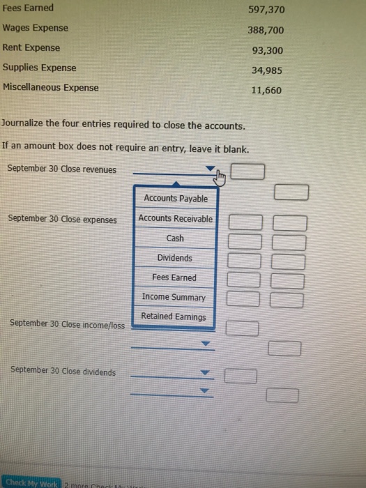 Solved Closing Entries After the accounts have been adjusted | Chegg.com
