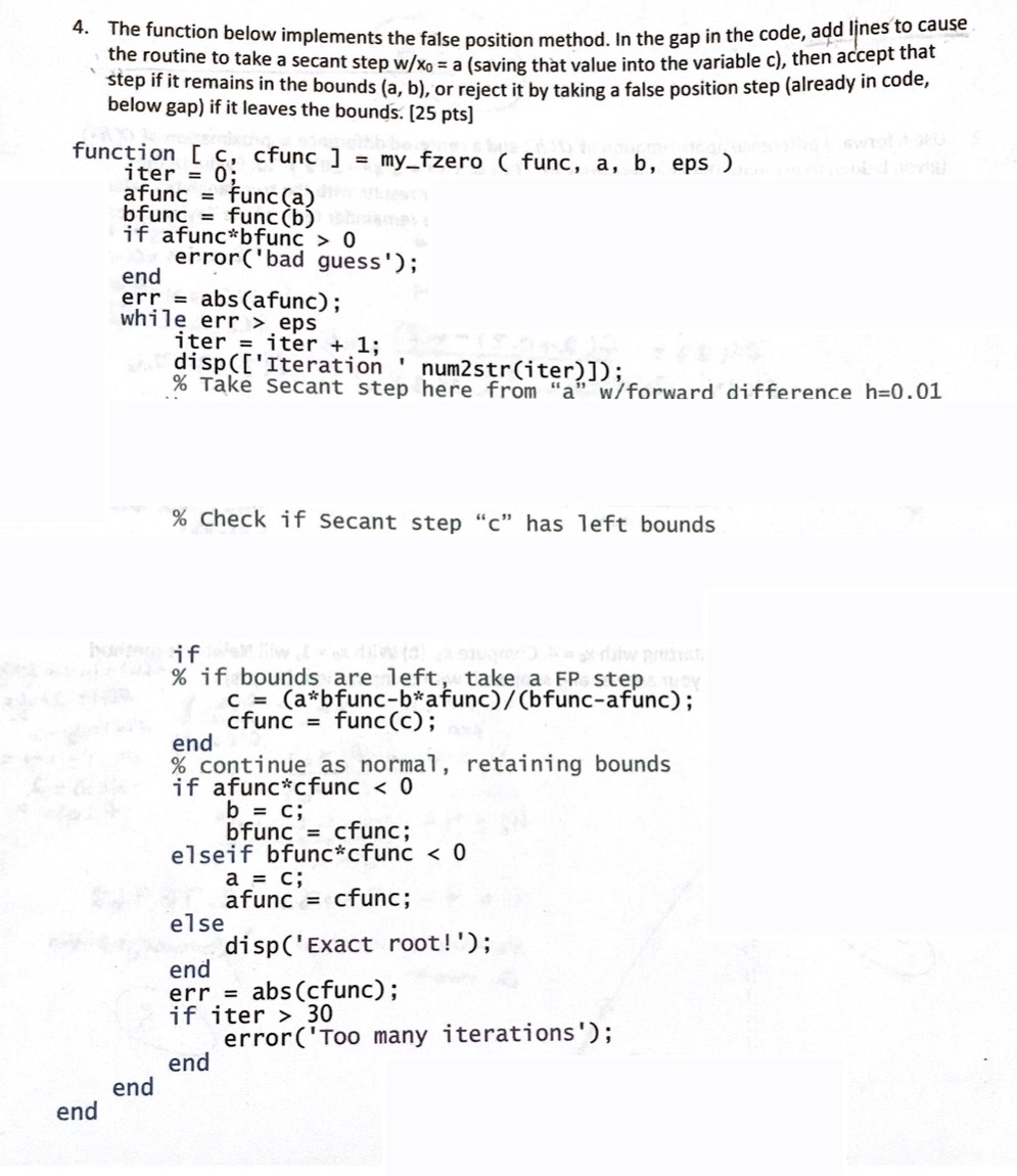 Matlab. Really stuck on what to put in those spaces | Chegg.com