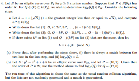 Solved 1. Let E be an elliptic curve over Fp for p≥3 a prime | Chegg.com
