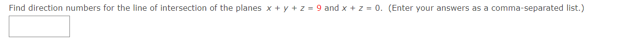 Solved Find direction numbers for the line of intersection | Chegg.com