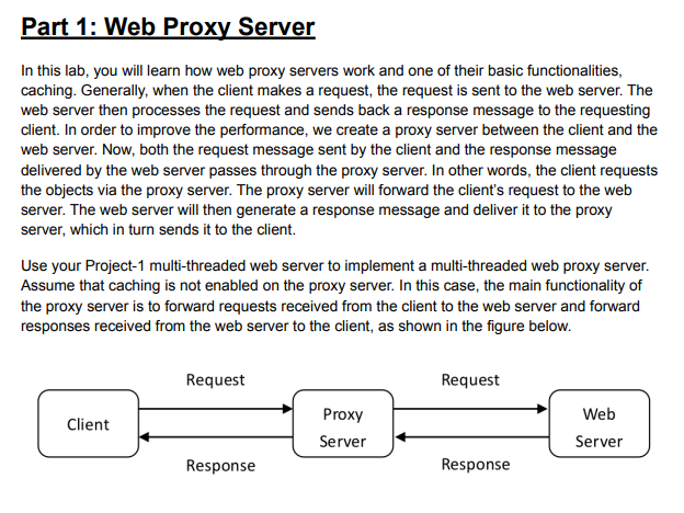 Solved Part 1: Web Proxy Server In this lab, you will learn | Chegg.com