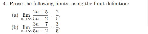Solved 4. Prove the following limits, using the limit | Chegg.com