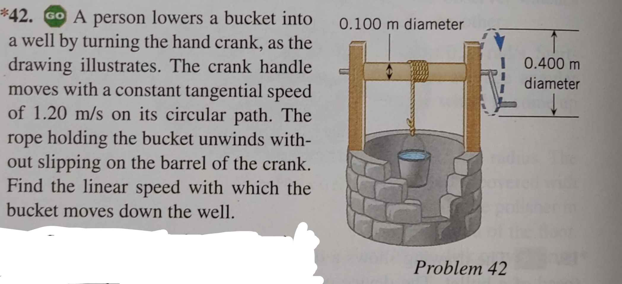 Solved *42. (6) A person lowers a bucket into a well by | Chegg.com