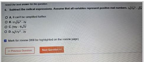 Solved 5. Subtract the radicat expressions. Assume that all | Chegg.com