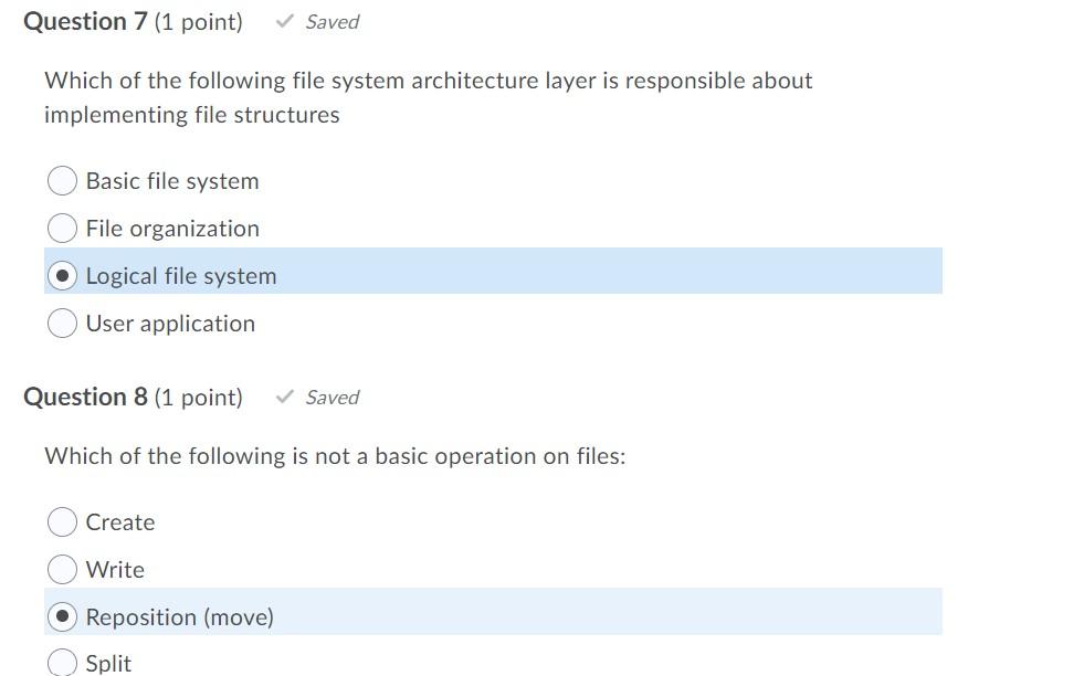 Solved Question 7 (1 point) Saved Which of the following | Chegg.com