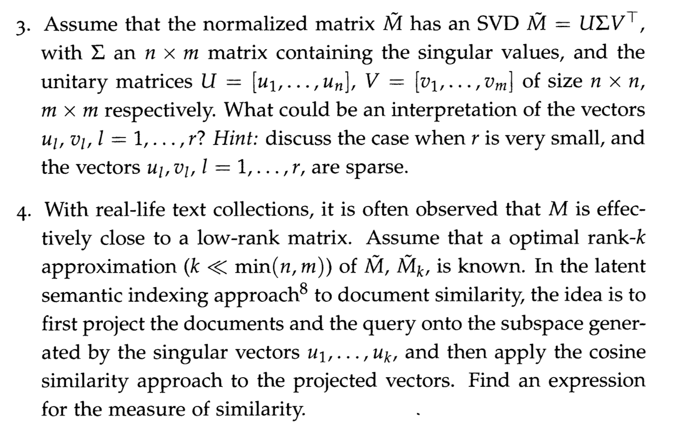 Exercise 5.5 (Latent semantic indexing) Latent | Chegg.com