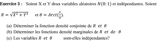 Solved Exercice 3: Soient X et Y deux variables aléatoires | Chegg.com