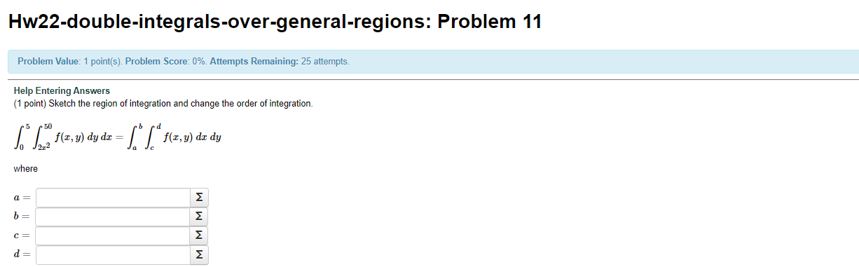 Solved Hw22-double-integrals-over-general-regions: Problem | Chegg.com