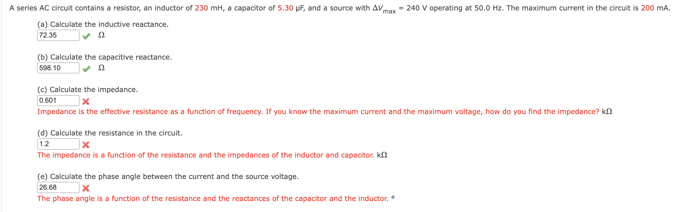 A ﻿calculate The Inductive Reactance 72 35∽Ω B