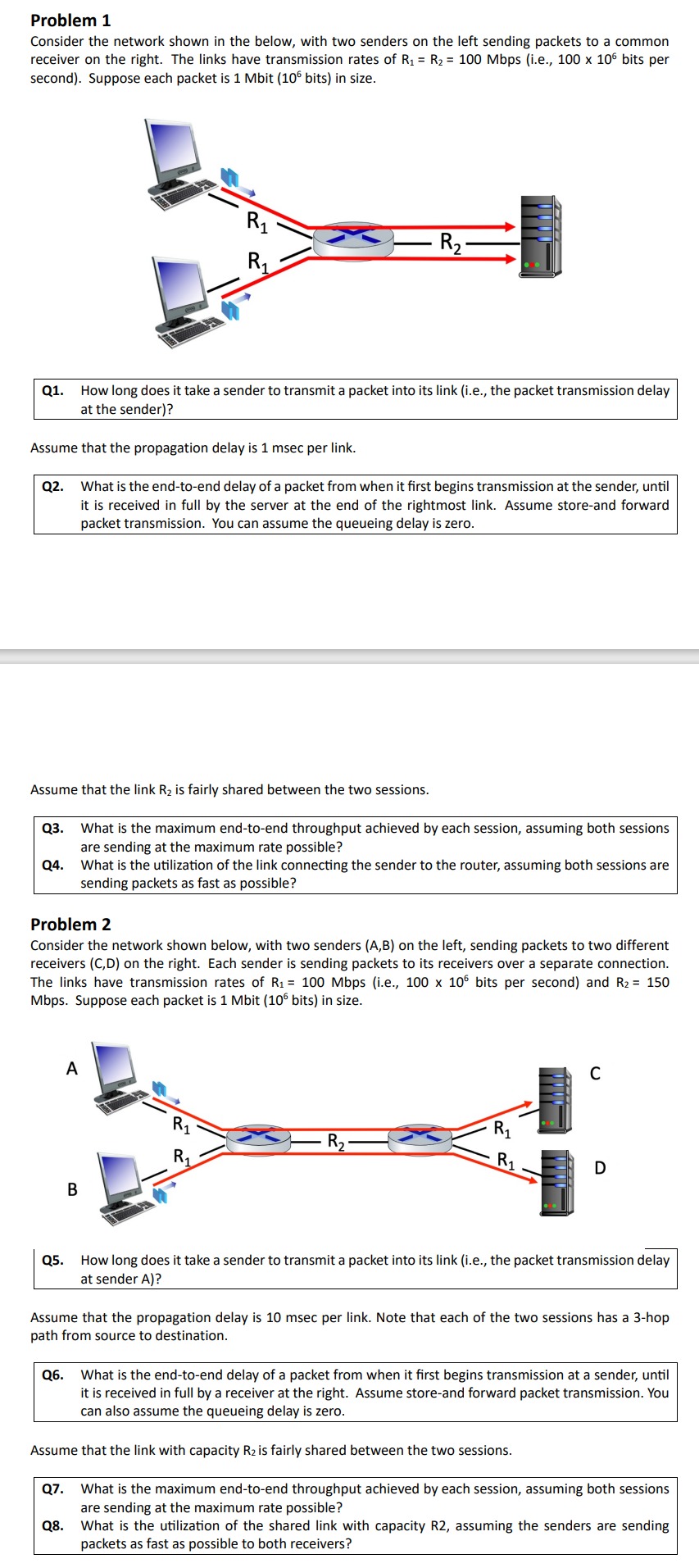 Problem 1Consider the network shown in the below, | Chegg.com