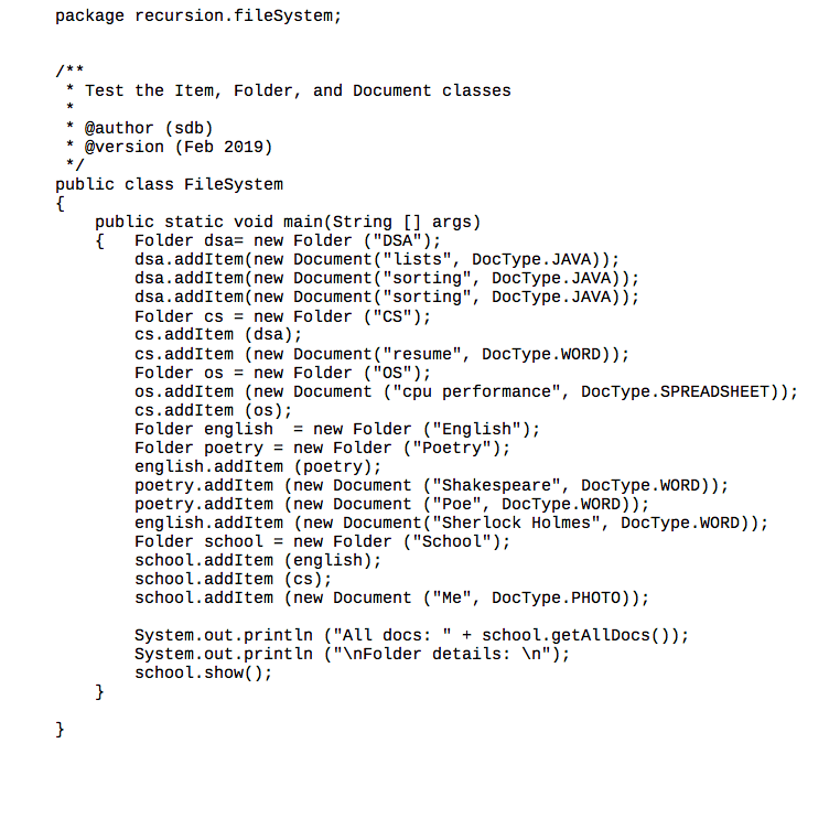 Solved 1 Include A New Package In Your Project Recursion