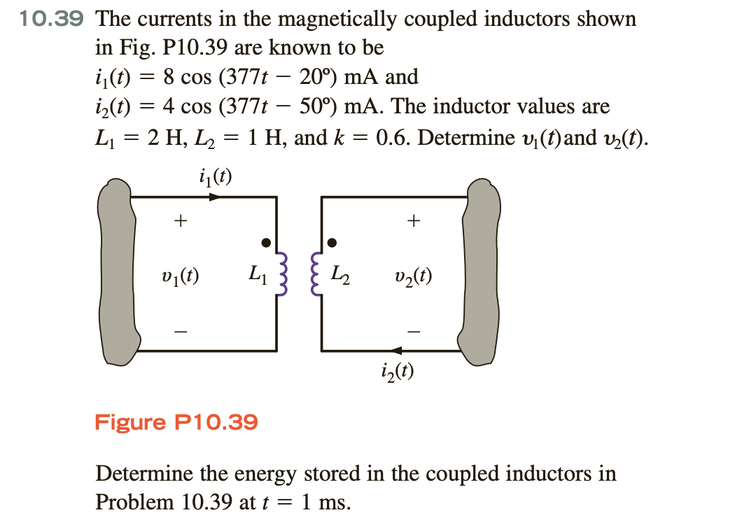 Solved Determine the energy stored in the coupled inductors | Chegg.com