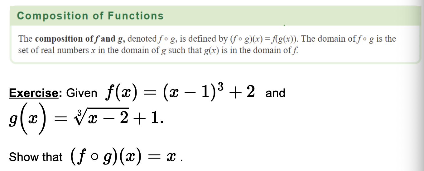 Solved The composition of f and g, denoted f∘g, is defined | Chegg.com