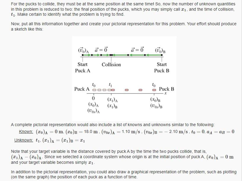 [Solved]: For the pucks to collide, they mus