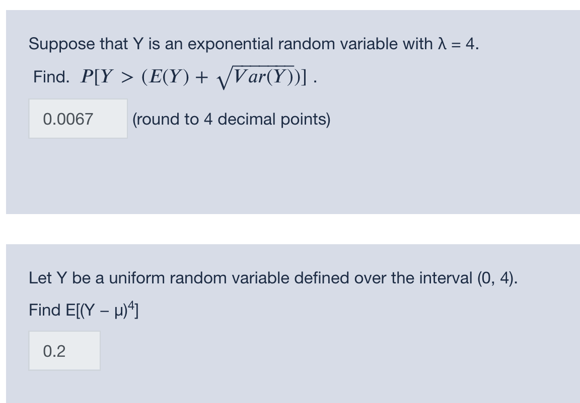 Solved Suppose that Y is an exponential random variable with | Chegg.com