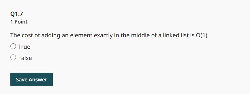 Solved Q1.6 1 Point It is much more expensive to insert an | Chegg.com