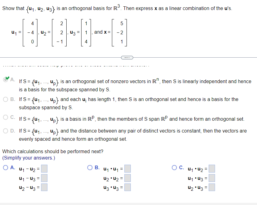 Solved Show that {u1,u2,u3} is an orthogonal basis for R3. | Chegg.com