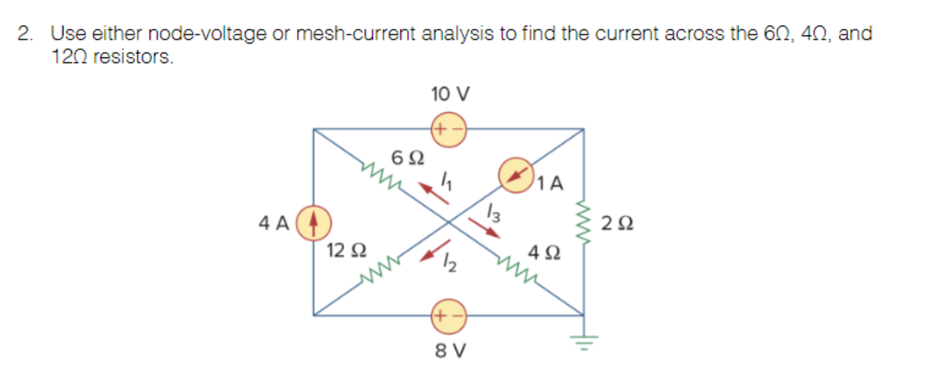 Solved 2. Use either node-voltage or mesh-current analysis | Chegg.com