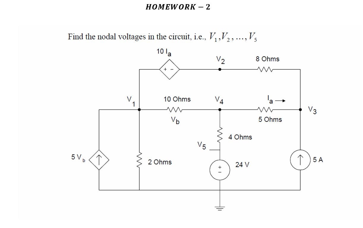 Solved HOMEWORK - 2Find the nodal voltages in ﻿the circuit, | Chegg.com