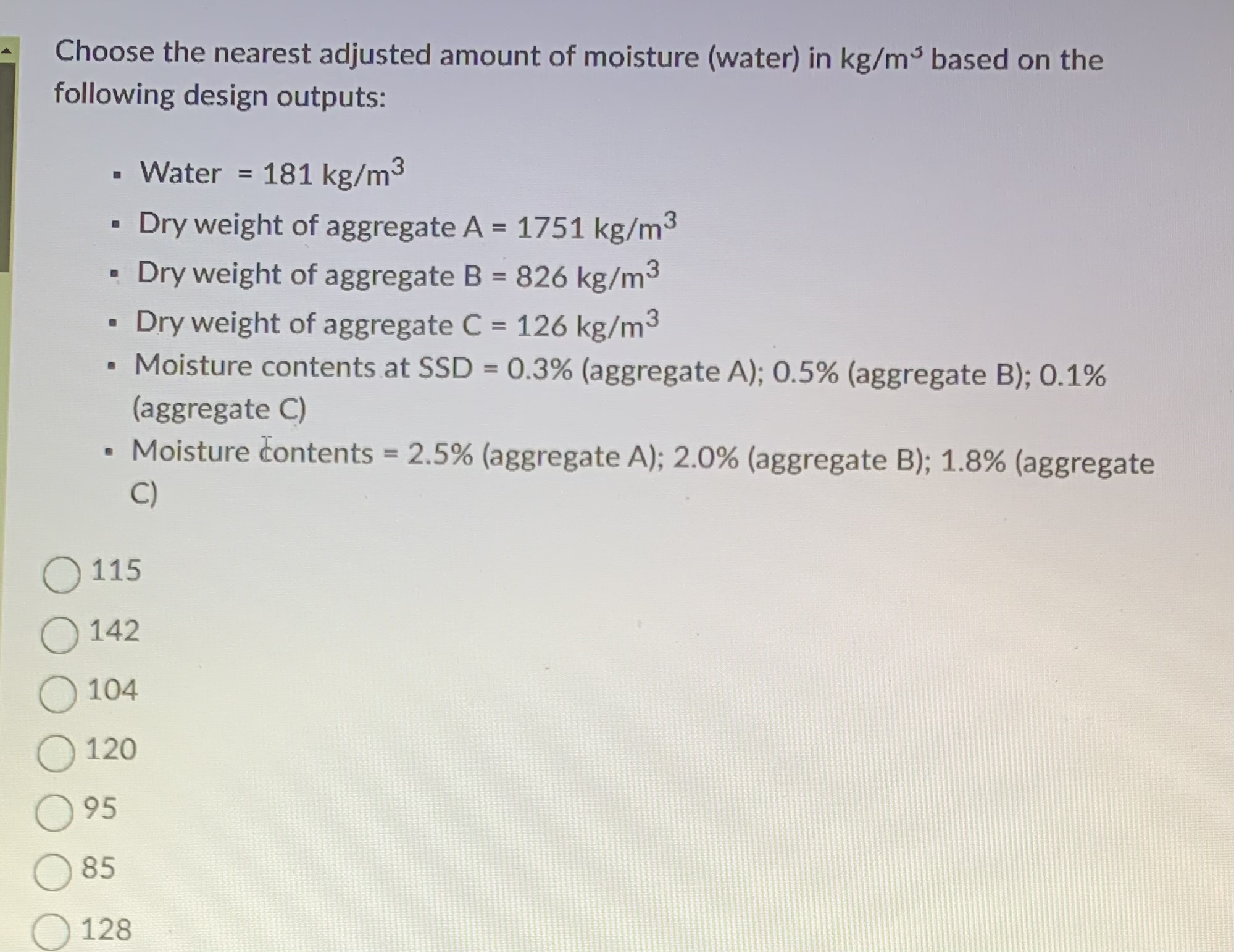 Solved Choose the nearest adjusted amount of moisture | Chegg.com