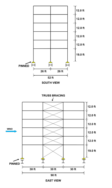 Design the diagonal of the first story of the steel | Chegg.com
