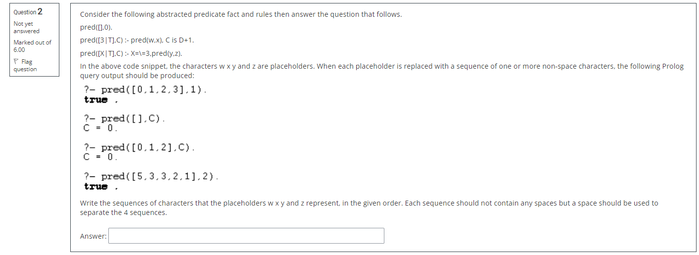 Consider the following abstracted predicate fact and | Chegg.com