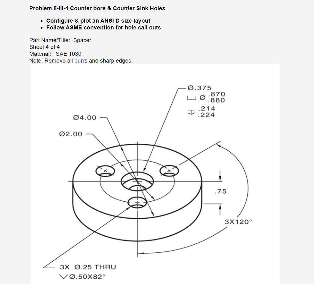 Solved Use the multi-view drawing procedure to create the | Chegg.com