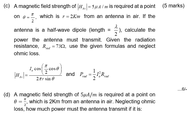 Solved c) A magnetic field strength of ∣Hϕs∣=5μA/m is | Chegg.com