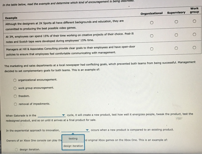 Solved In the table below, read the example and determine | Chegg.com