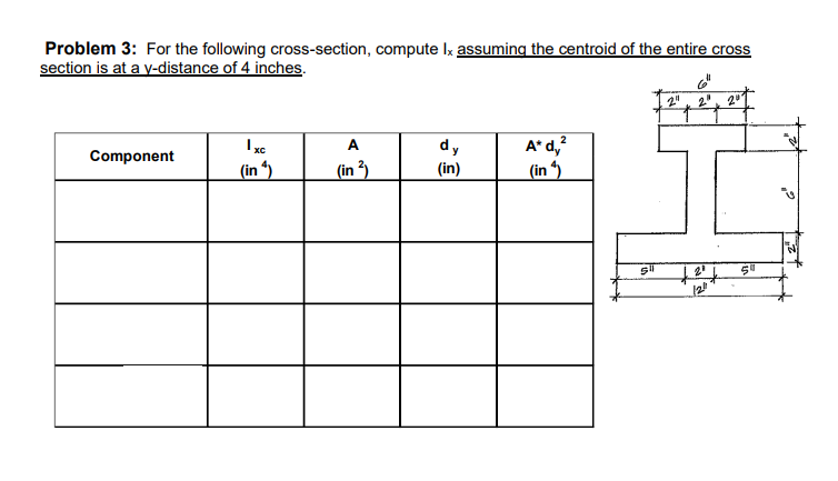 Solved Problem 3: For the following cross-section, compute | Chegg.com