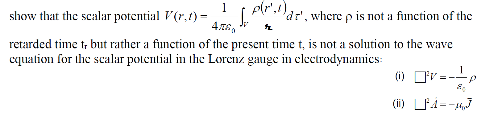 Solved show that the scalar potential | Chegg.com