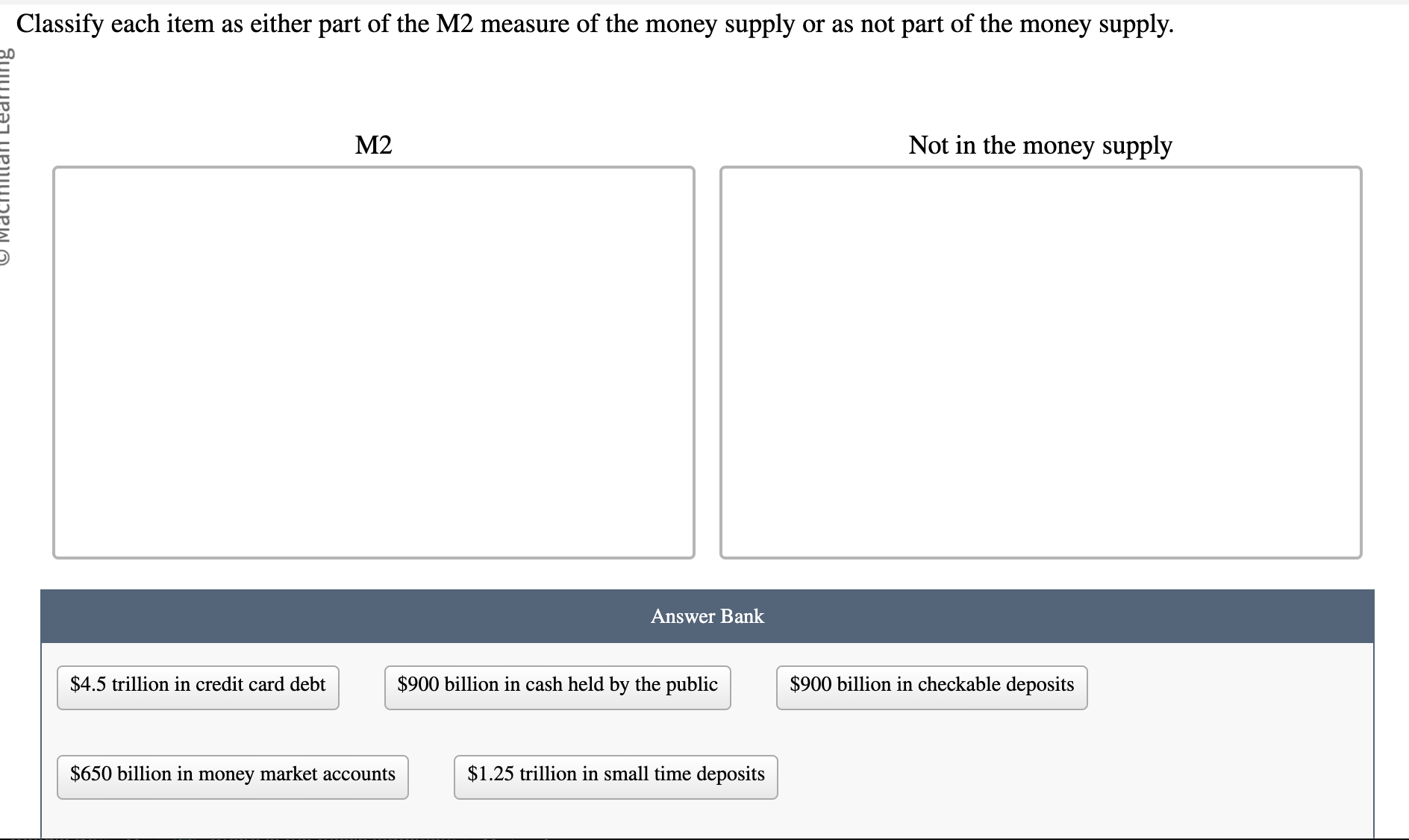 Solved Classify each item as either part of the M2 ﻿measure | Chegg.com
