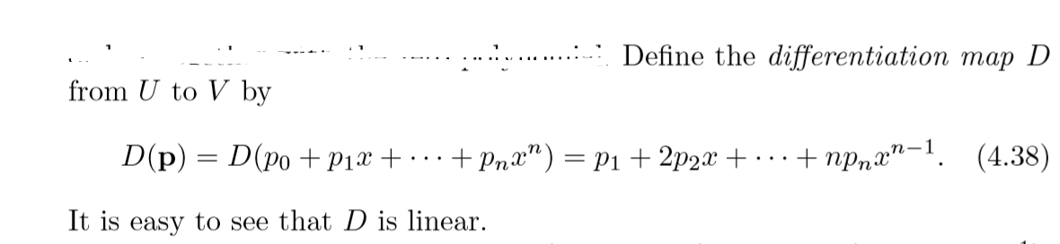 Solved ***.......... Define the differentiation map D from U | Chegg.com