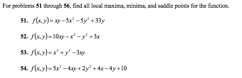 Solved For problems 51 through 56, find all local maxima, | Chegg.com