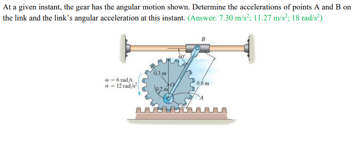 Solved At a given instant, the gear has the angular motion | Chegg.com