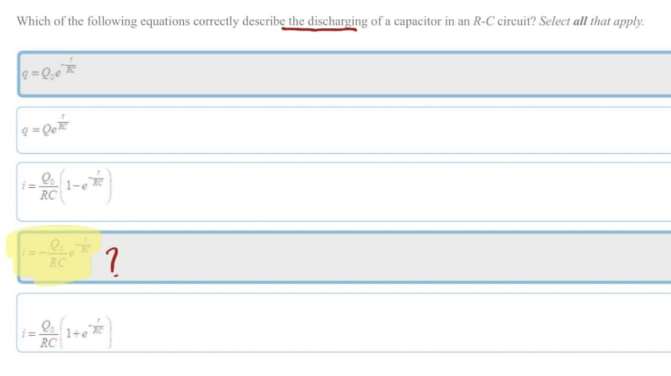 Solved Which of the following equations correctly describe | Chegg.com