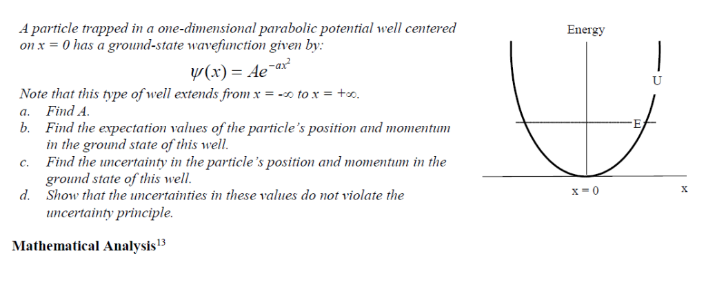 Solved A particle trapped in a one-dimensional parabolic | Chegg.com