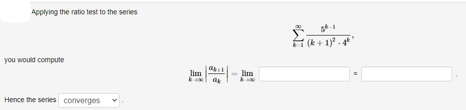 Solved Applying the ratio test to the series | Chegg.com