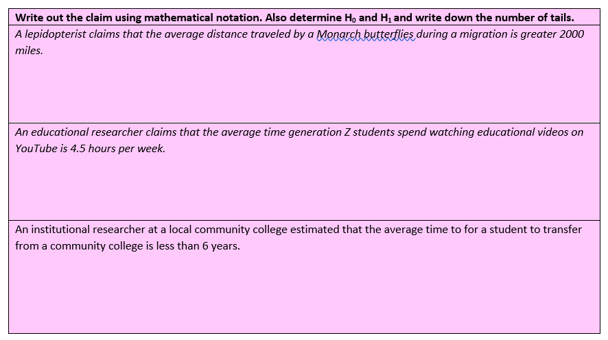 Solved Write out the claim using mathematical notation. Also | Chegg.com