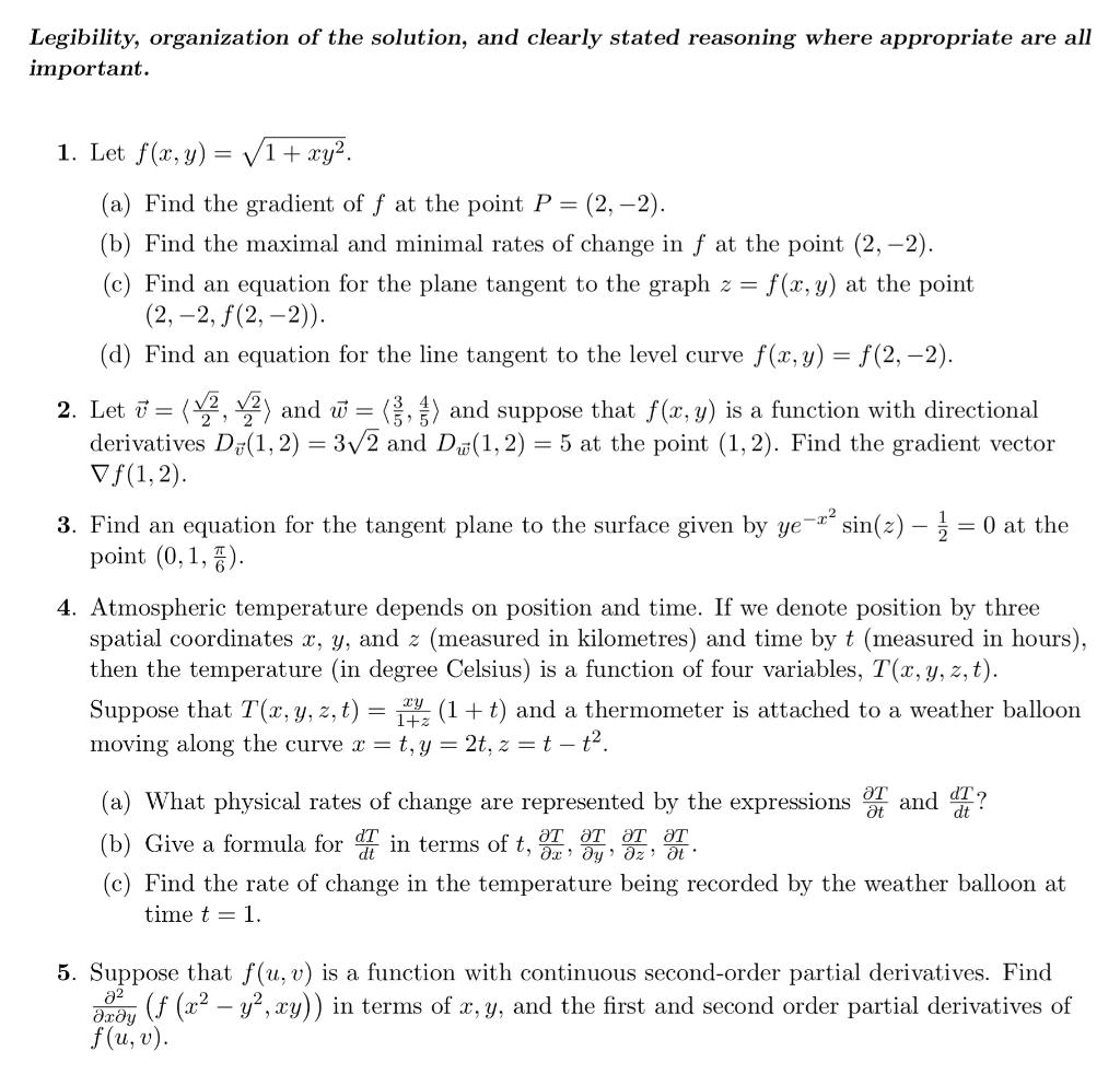 Solved Legibility, organization of the solution, and clearly | Chegg.com