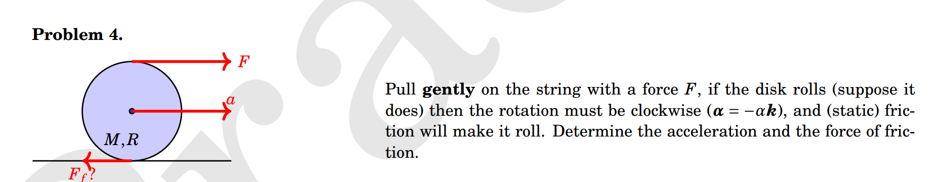 Solved Problem 4. Pull gently on the string with a force F, | Chegg.com