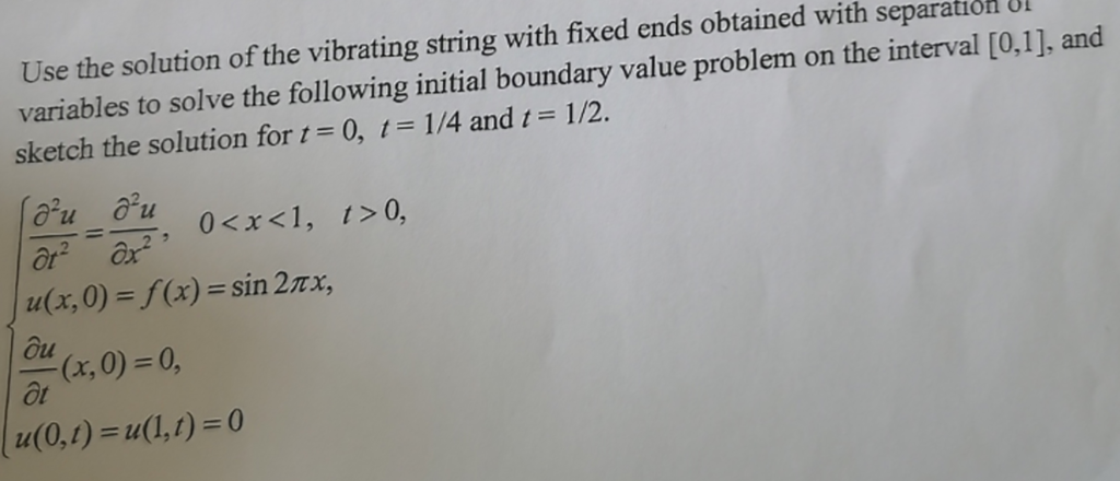 Solved Use the solution of the vibrating string with fixed | Chegg.com