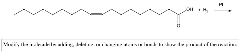 Solved Pt OH H2 + Modify the molecule by adding, deleting, | Chegg.com