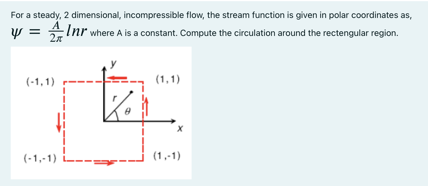 Solved For a steady, 2 ﻿dimensional, incompressible flow, | Chegg.com