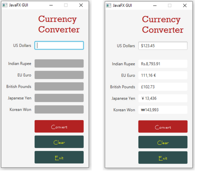 Solved Assignment 12–GUI Currency Converter–Lambda Revised | Chegg.com