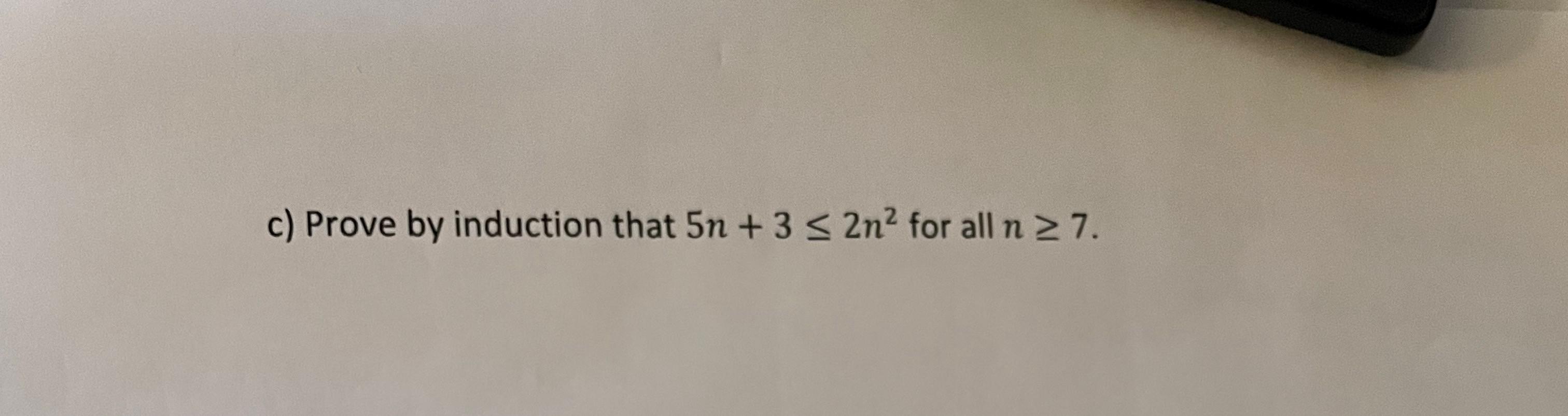 Solved c) Prove by induction that 5n + 3