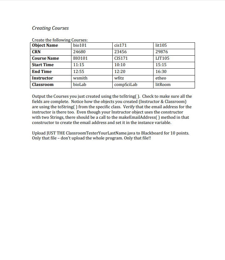 Solved CIST71 - Course Registration Project Using objects | Chegg.com